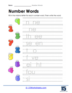 Numbers in Words Worksheets | Numeracy Skills - 15 Worksheets.com