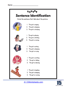 Picture Sentences Worksheets | Kindergarten - 15 Worksheets.com