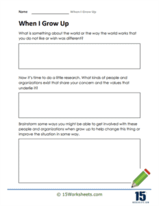 When I Grow Up Worksheets | Kindergarten - 15 Worksheets.com