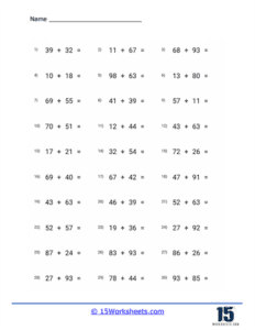 Double Digit Addition Worksheets - 15 Worksheets.com