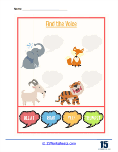 Animal Sounds Worksheets | Vocal Cues Activities - 15 Worksheets.com