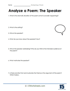 Analyzing a Poem Worksheets - 15 Worksheets.com