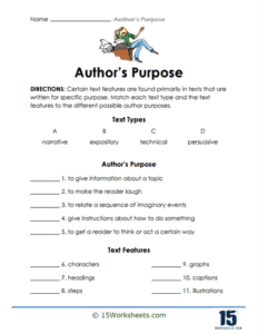 Author's Purpose Worksheets | Inform, Entertain, Persuade - 15 Worksheets.com