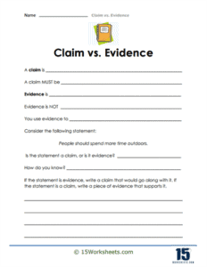 Claim vs. Evidence Worksheets - 15 Worksheets.com