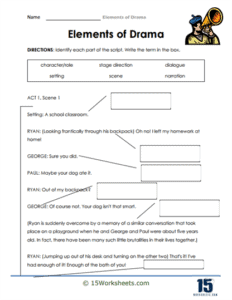 Elements of Drama Worksheets - 15 Worksheets.com