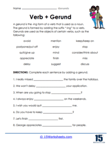 Gerunds Worksheets | Identifying & Applying - 15 Worksheets.com