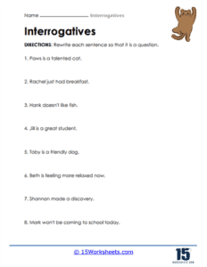 Interrogatives Worksheets | Question Word Practice - 15 Worksheets.com