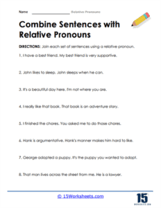 Relative Pronouns Worksheets - 15 Worksheets.com