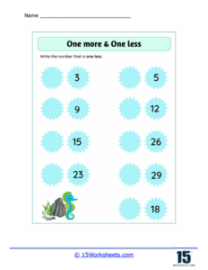1 More or Less Worksheets | Early Add or Subtract Skills - 15 ...