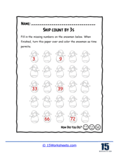 Skip Counting By 3s Worksheets | Number Fluency - 15 Worksheets.com