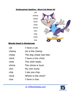 Kindergarten Spelling Words Worksheets | Emerging Readers - 15 ...
