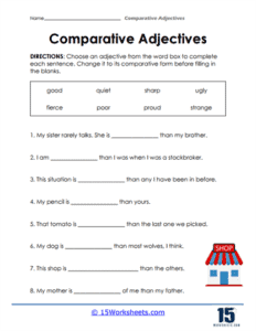 Comparative Adjectives Worksheets - 15 Worksheets.com