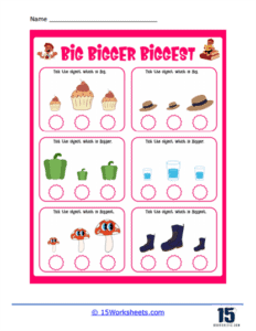 Big, Bigger, Biggest Worksheets | Sizing Activity - 15 Worksheets.com