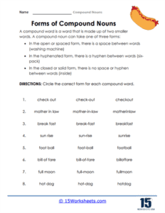 Compound Nouns Worksheets - 15 Worksheets.com