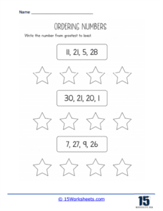 Ordering Numbers Worksheets | Numeracy Skills - 15 Worksheets.com