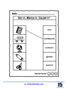Match Words to Pictures Worksheets | Preschool Skills - 15 Worksheets.com