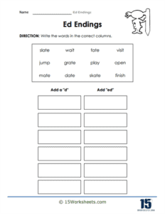 Ed Endings Worksheets | Master Past Tense Skills - 15 Worksheets.com