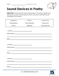 Analyzing a Poem Worksheets - 15 Worksheets.com