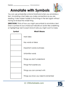 Annotation Worksheets - 15 Worksheets.com