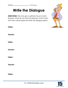 Dialogue Worksheets | Conversational English - 15 Worksheets.com
