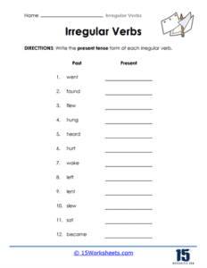 Irregular Verbs Worksheets - 15 Worksheets.com