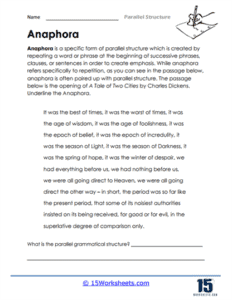 Parallel Structure Worksheets | Coordinated Phrasing Exercises - 15 ...