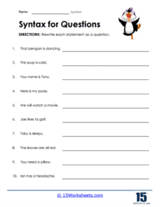 Syntax Worksheets | Building Clear & Fluent Sentences - 15 Worksheets.com