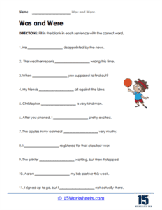 Was and Were Worksheets - 15 Worksheets.com