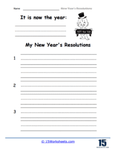 New Year's Resolutions Worksheets - 15 Worksheets.com