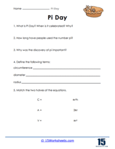 Pi Day Worksheets | 3.14 Celebration - 15 Worksheets.com