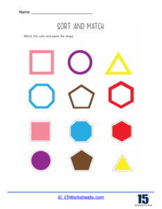 Sort and Match Colors Worksheets | Comparisons - 15 Worksheets.com