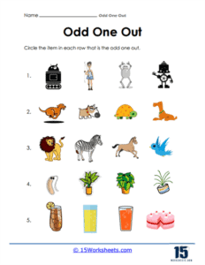 Odd One Out Worksheets - 15 Worksheets.com