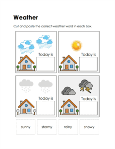 Kindergarten Weather Worksheets | Vocab and Themes - 15 Worksheets.com