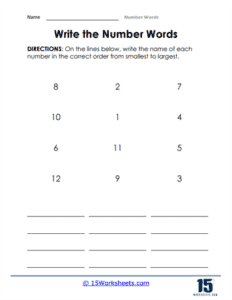 Numbers in Words Worksheets | Numeracy Skills - 15 Worksheets.com