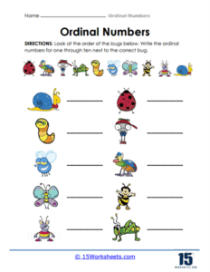 Ordinal Numbers Worksheets | Sequence & Position Terms - 15 Worksheets.com