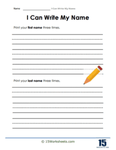 I Can Write My Name Worksheets - 15 Worksheets.com
