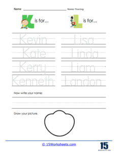 Name Tracing Worksheets | Early Learner Responses - 15 Worksheets.com