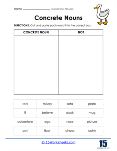 Concrete Nouns Worksheets | Tangible Object Usage - 15 Worksheets.com