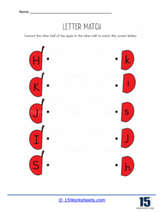 Match Letters Worksheets | Alphabet Series - 15 Worksheets.com