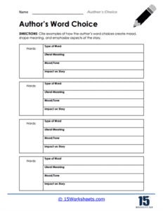Author's Choice Worksheets - 15 Worksheets.com