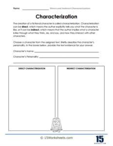 Direct and Indirect Characterization Worksheets