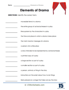 Elements of Drama Worksheets - 15 Worksheets.com