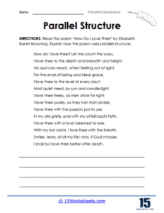 Parallel Structure Worksheets | Coordinated Phrasing Exercises - 15 ...