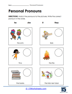 Personal Pronouns Worksheets | Person-Based Substitutes - 15 Worksheets.com