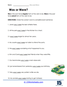 Was and Were Worksheets - 15 Worksheets.com