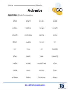Adverbs Worksheets - 15 Worksheets.com