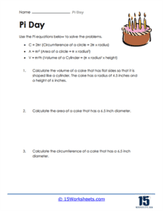 Pi Day Worksheets | 3.14 Celebration - 15 Worksheets.com