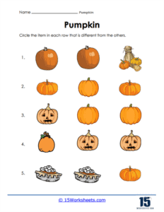 Pumpkins Worksheets | Orange Harvest Gourd Theme - 15 Worksheets.com