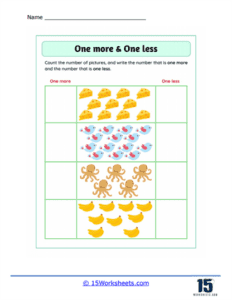 1 More or Less Worksheets | Early Add or Subtract Skills - 15 ...