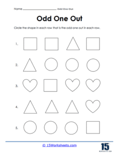 Odd One Out Worksheets | Finding Mismatches - 15 Worksheets.com